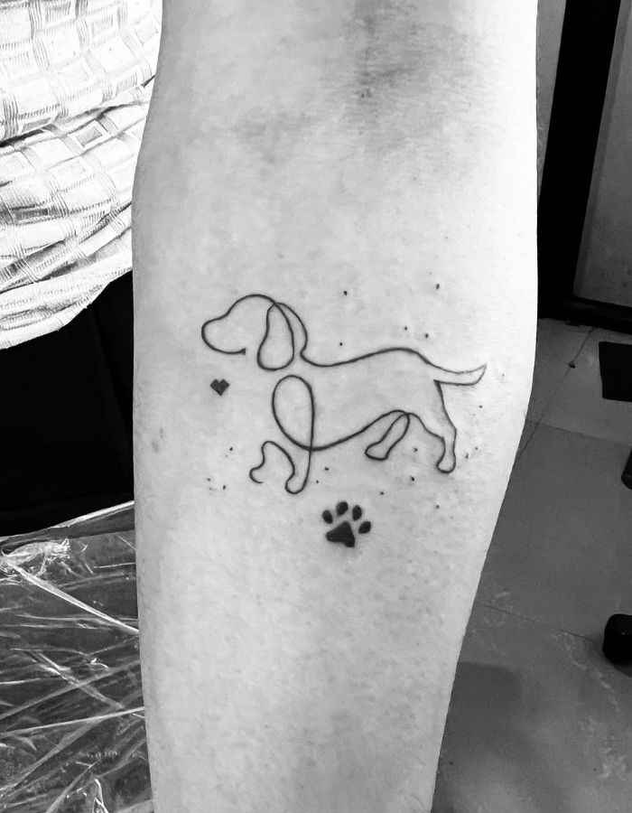 21 Small & Minimal Dog Tattoo Design Ideas - Tattoo Imprints