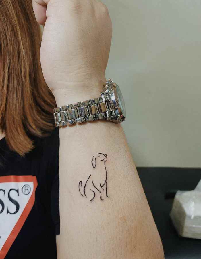 21 Small & Minimal Dog Tattoo Design Ideas - Tattoo Imprints