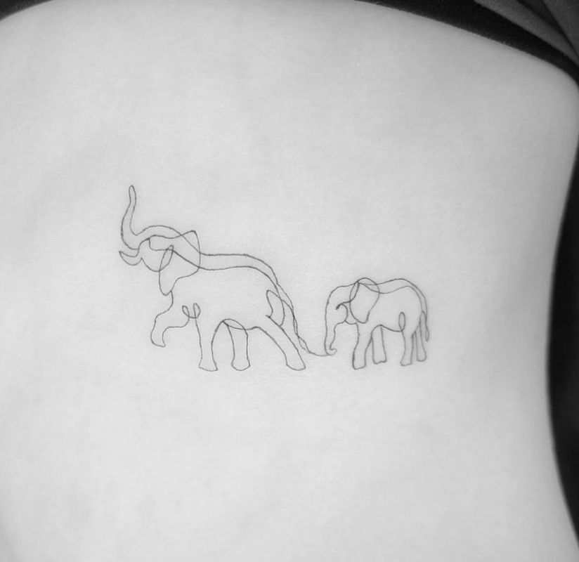 25 Simple & Minimal Elephant Tattoo Designs - Tattoo Imprints